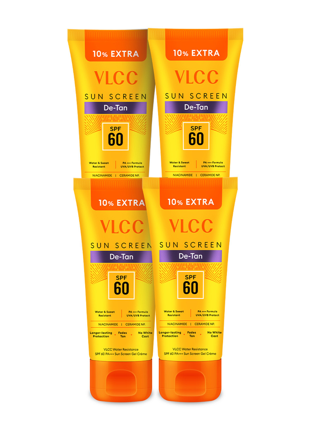 Buy VLCC Set Of 4 DeTan Water Resistant SPF 60 PA+++ Sunscreen Gel ...