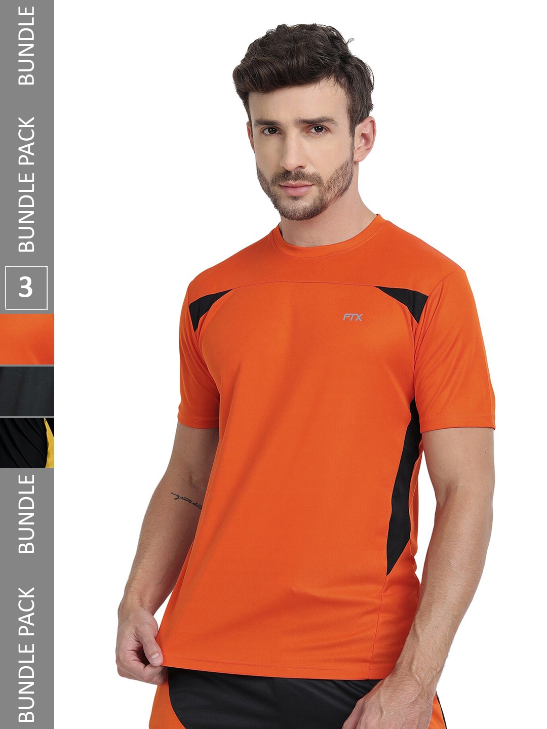 Buy Ftx Pack Of 3 Colourblocked Dry Fit Sports T Shirts Tshirts For Men 24368556 Myntra