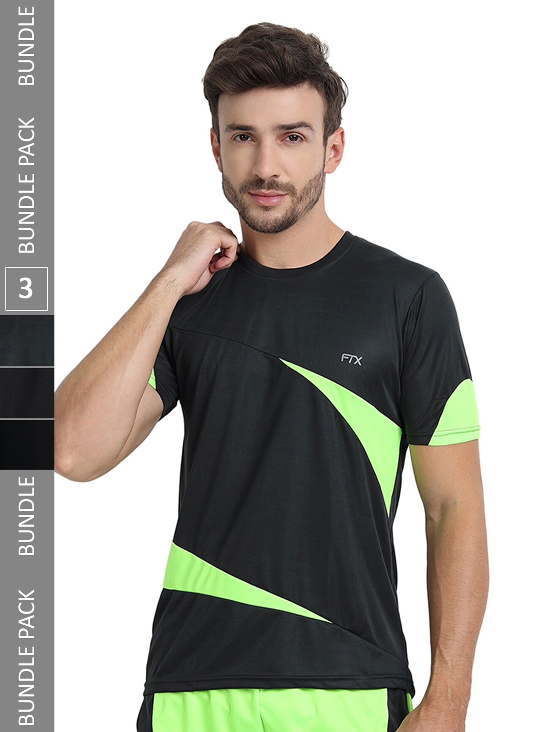 Buy Ftx Pack Of 3 Colourblocked Round Neck Dry Fit Sports T Shirt Tshirts For Men 24368776