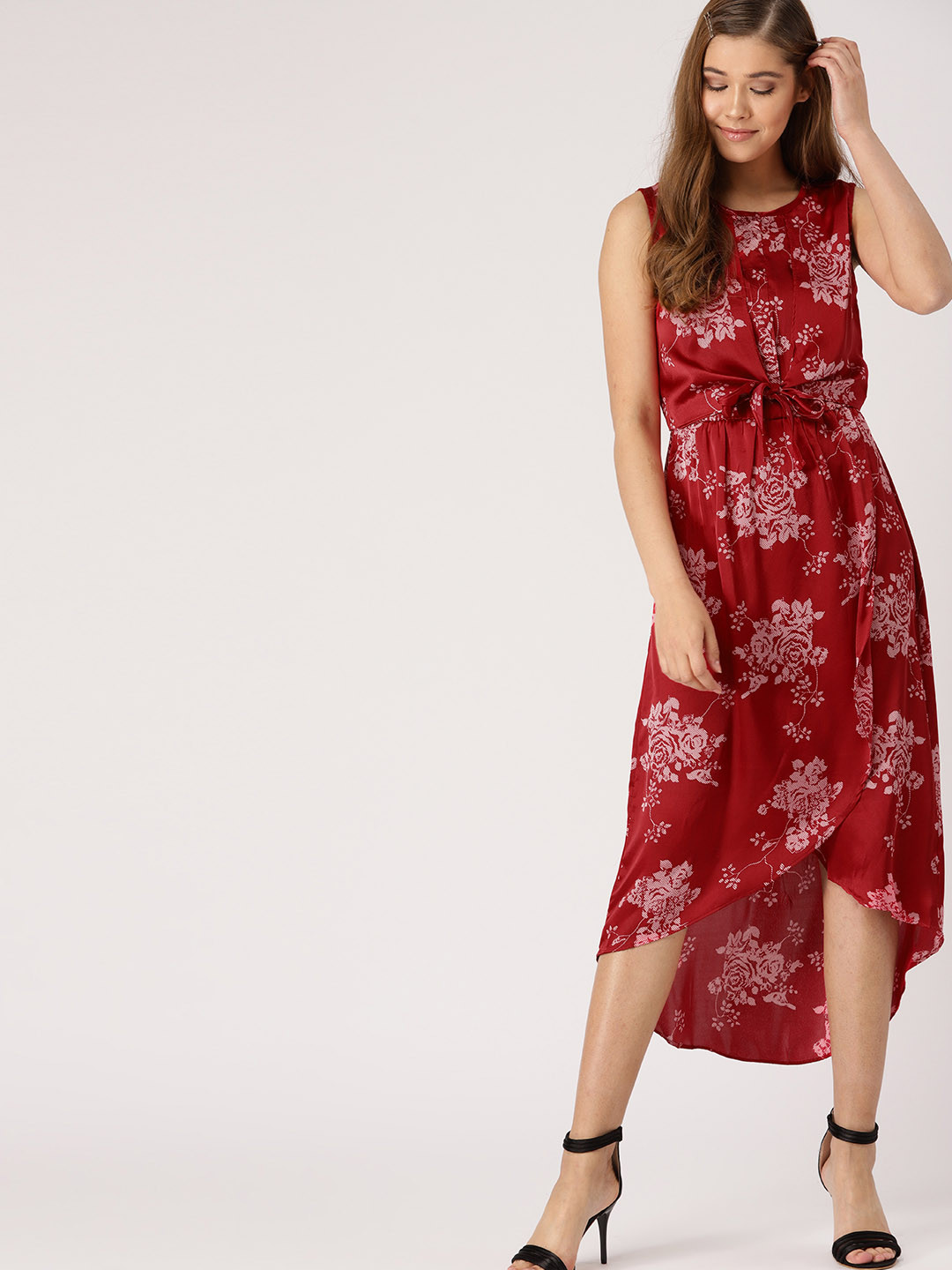 Buy DressBerry Women Red Printed A Line Dress - Dresses for Women ...