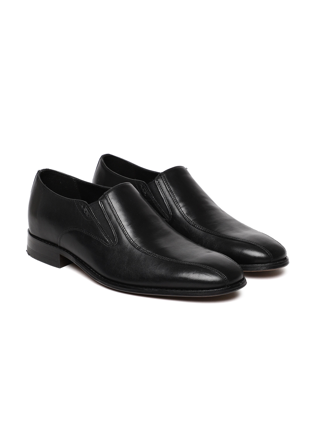Buy Clarks Bostonian Men Black Nantasket Step Leather Semiformal Slip ...
