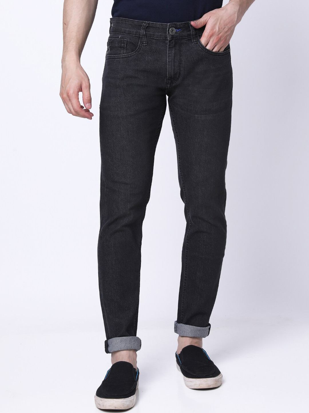 Buy MOZZO Men Mid Rise Clean Look Lean Slim Fit Stretchable Jeans ...