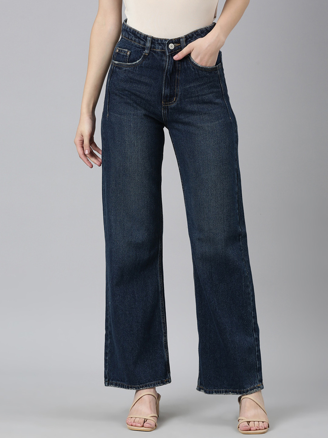 Buy SHOWOFF Women Wide Leg Light Fade Jeans - Jeans for Women 24381672 ...