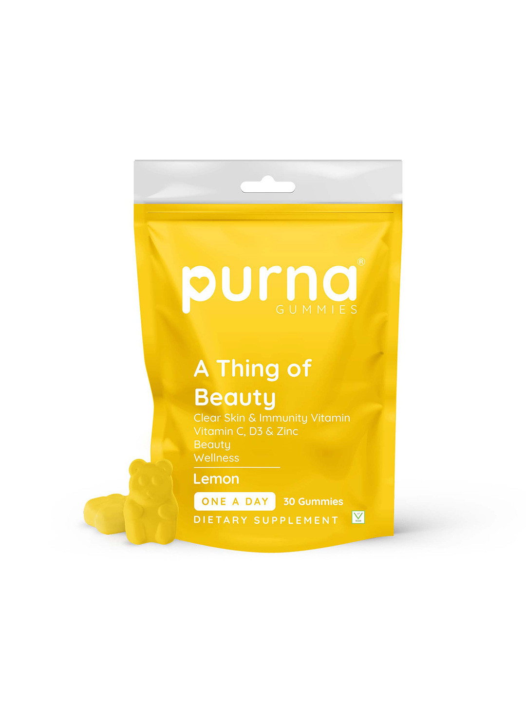 Buy Purna Gummies A Thing Of Beauty Dietary Supplement Lemon Gummies ...