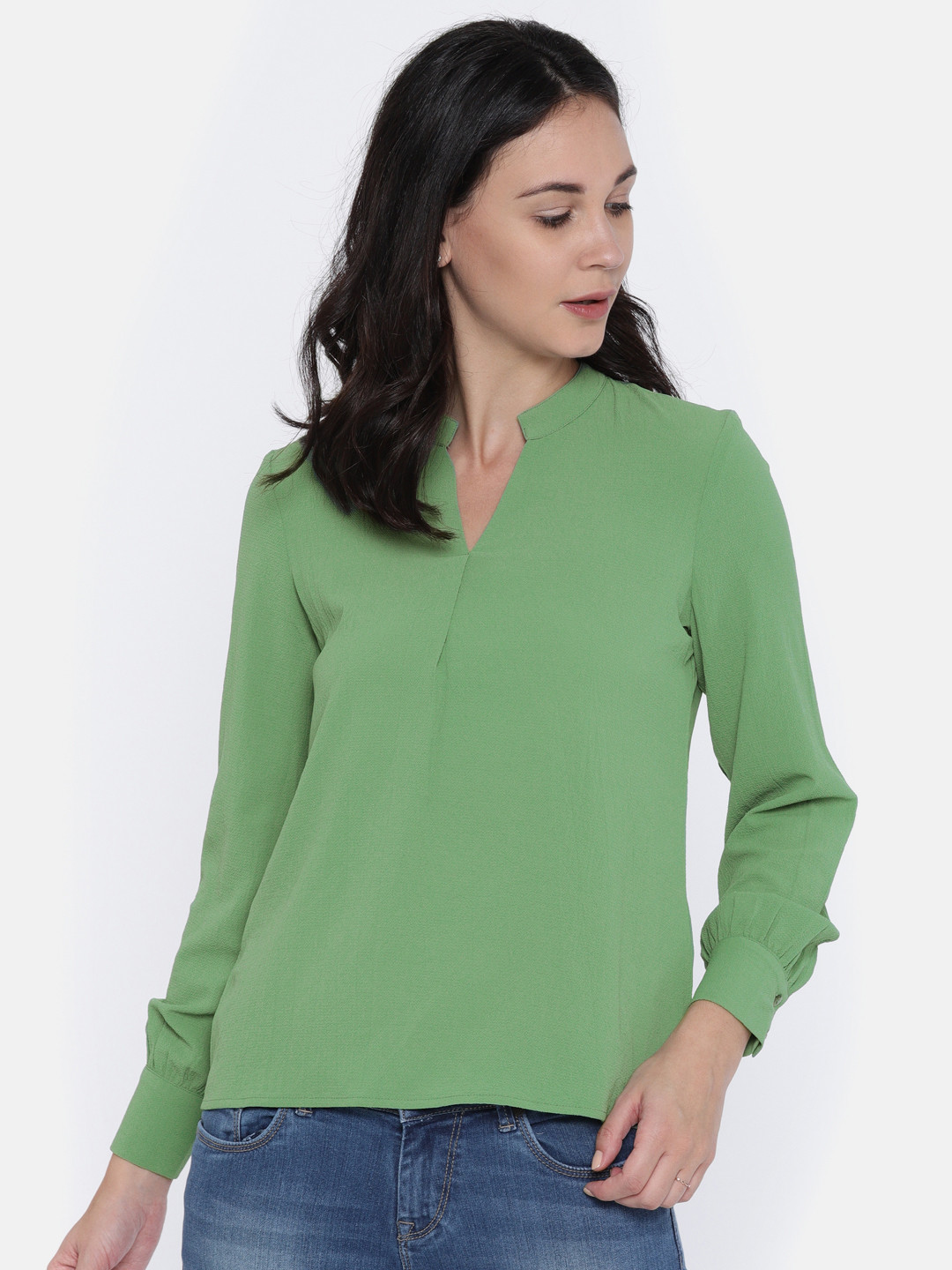 Buy Vero Moda Women Green Solid Top - Tops for Women 2438745 | Myntra