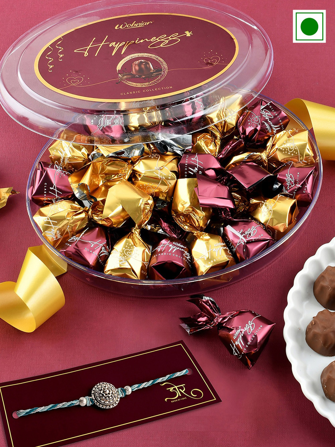 Buy Hyperfoods Thread Rakhi With Wobniar Chocolate Set 220g - Chocolate ...