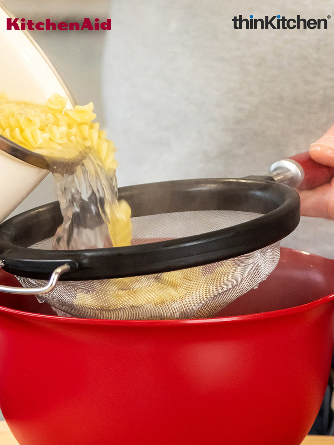Buy KitchenAID Red Fine Mesh Strainer With Lip - Strainer for Unisex ...