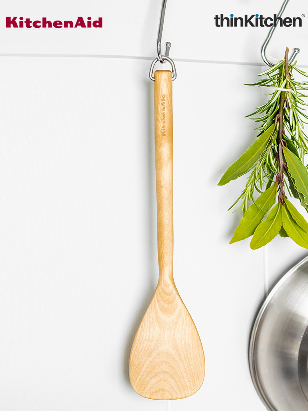 Buy KitchenAID Birchwood Brown Wooden Turner - Spatula for Unisex ...