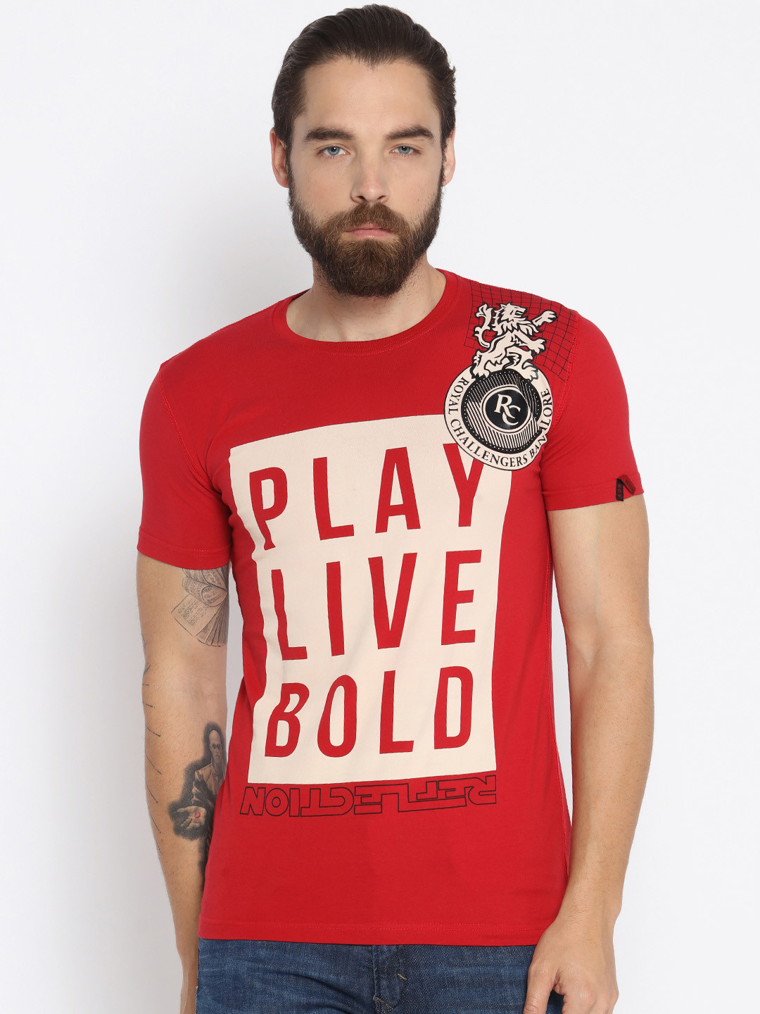 Buy Status Quo Men Red Printed Round Neck T Shirt - Tshirts for Men ...