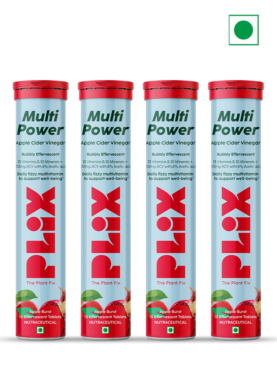 Buy PLIX THE PLANT FIX Set Of 4 Multi Power Apple Cider Effervescent ...