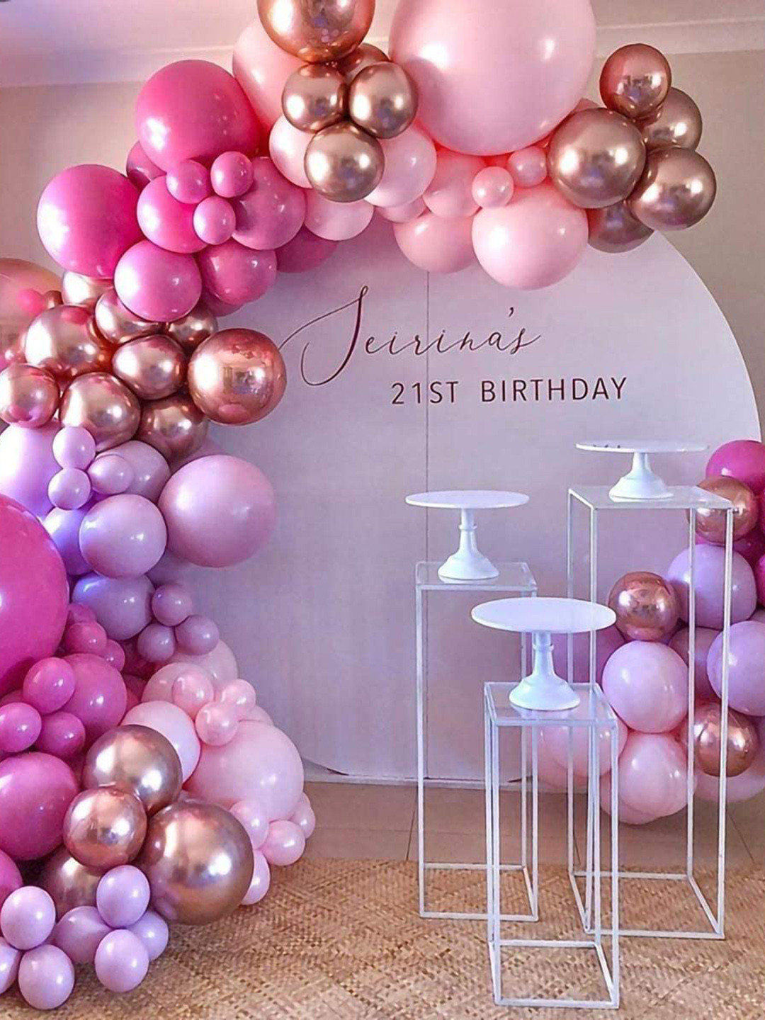 Buy CHOCOZONE Pink & Purple 126 Pieces Birthday Decoration Kits ...