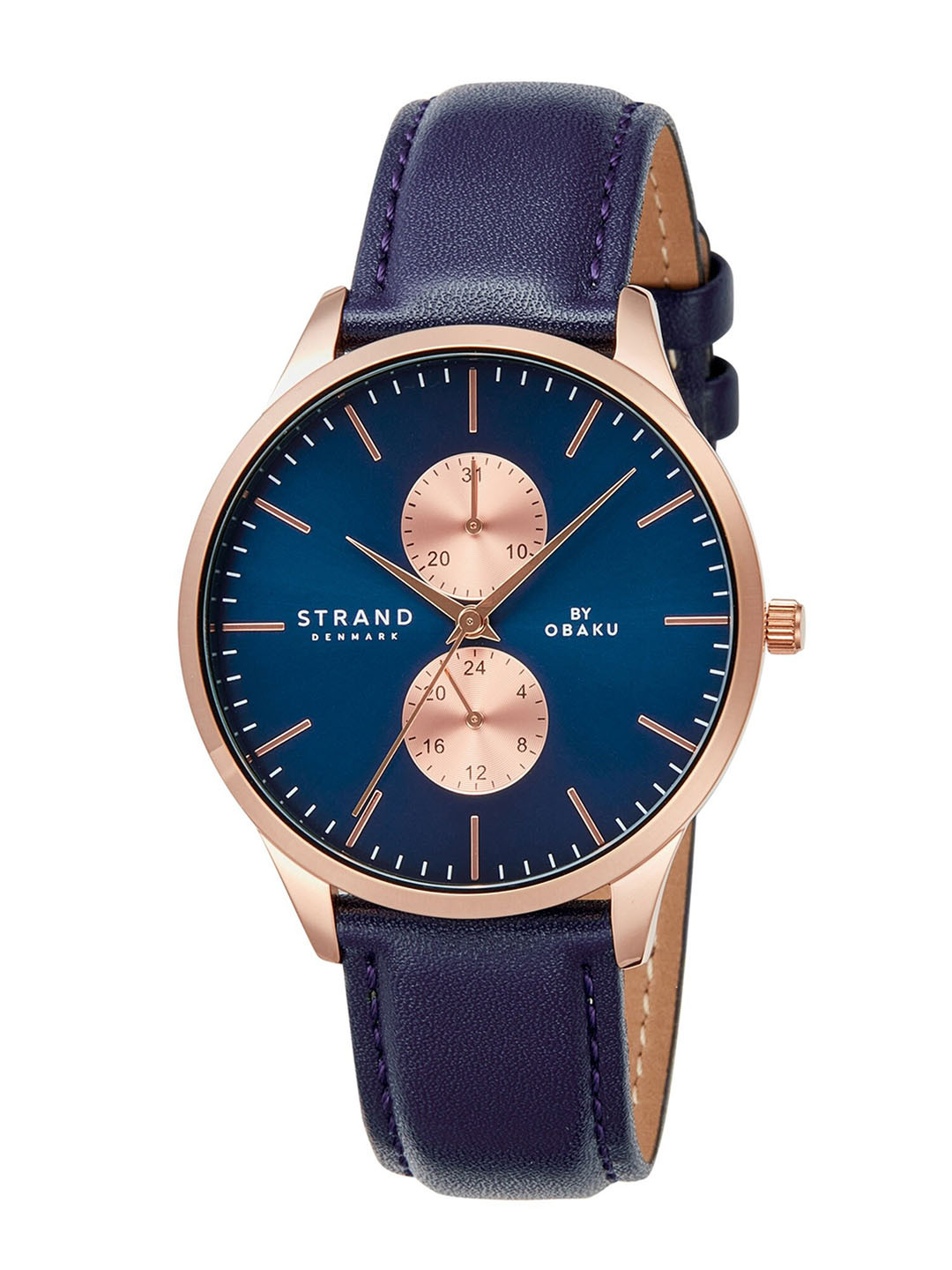 Buy STRAND BY OBAKU Men Leather Straps Analogue Multi Function Watch ...