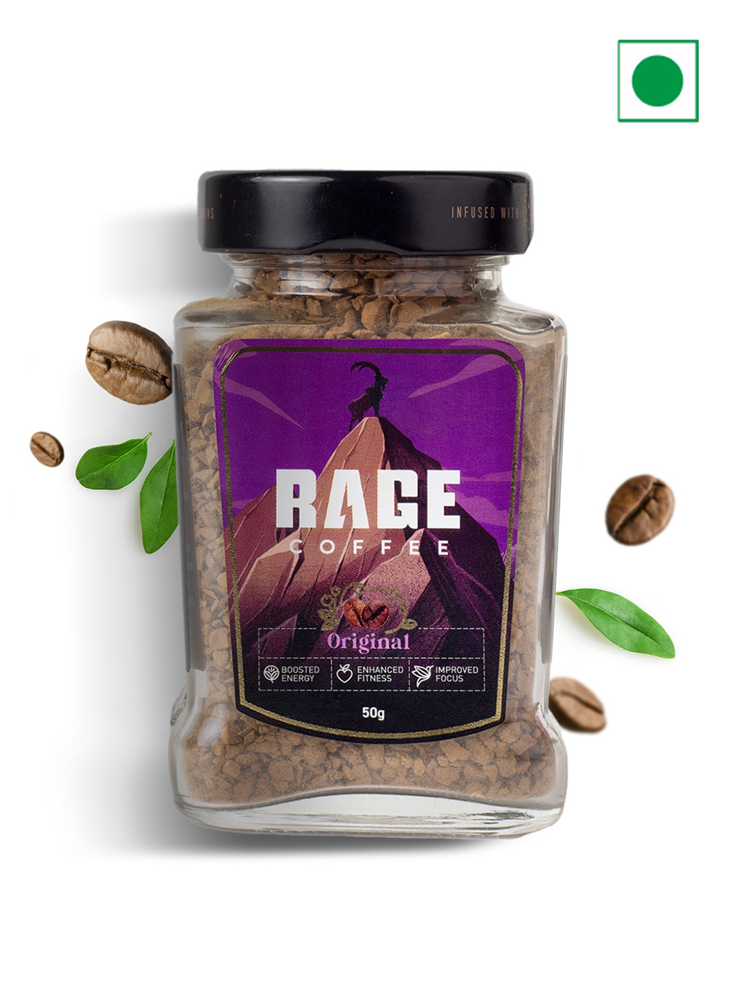 Buy Rage Coffee Original Blend Premium Arabica Instant Coffee 50 Gms ...