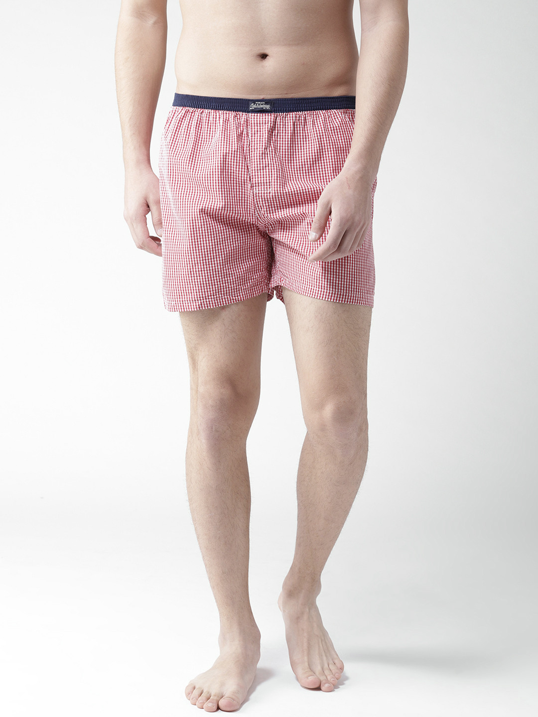 Buy Mast & Harbour Men Red & White Checked Pure Cotton Boxers SS18 Q1 ...