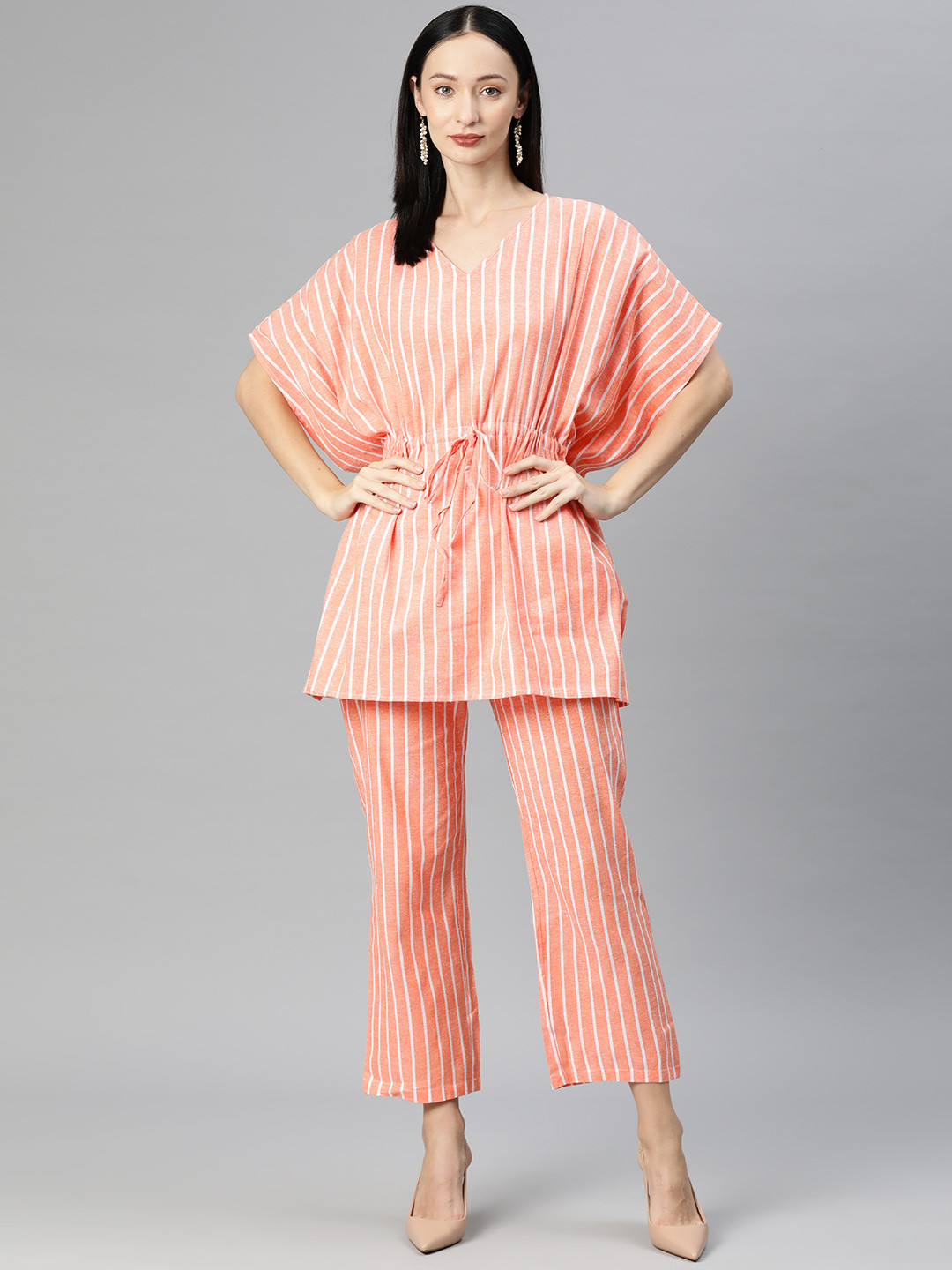 Buy Cottinfab Striped Pure Cotton Co Ords - Co Ords for Women 24398722 | Myntra