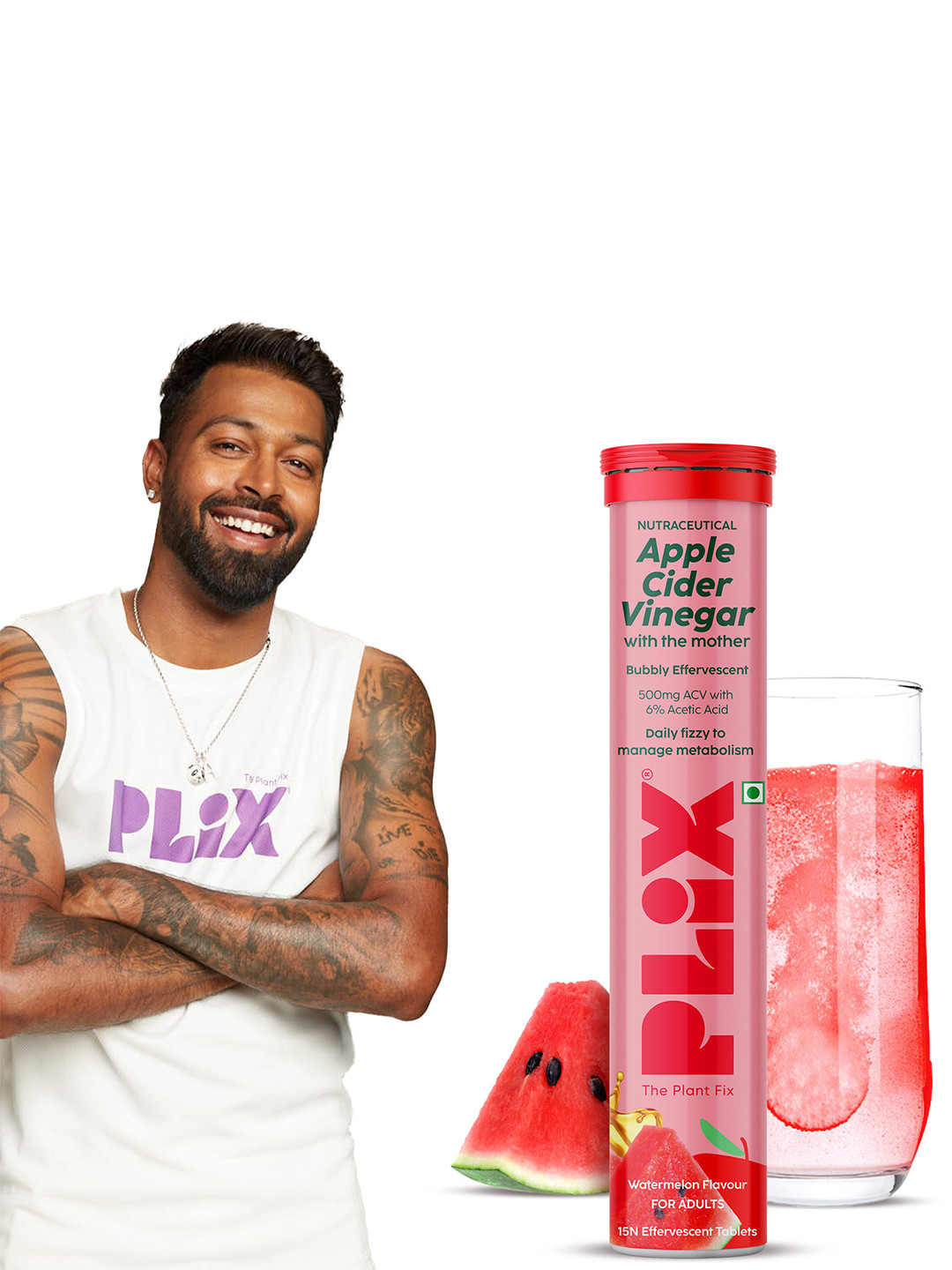 Buy PLIX THE PLANT FIX Juicy Watermenlon Apple Cider Vinegar Tablet 15 ...