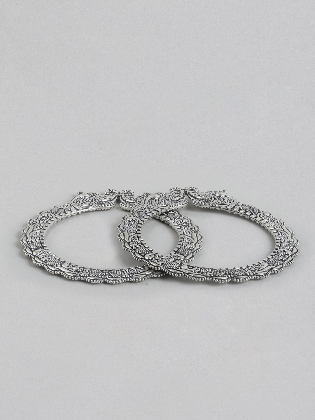 Buy Sangria Set Of 2 Silver Plated Oxidised Bangles - Bangle for Women ...