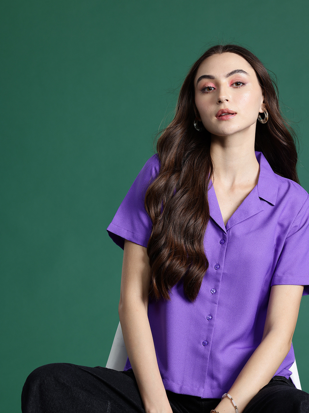 Buy DressBerry Satin Finish Shirt Style Top - Shirts for Women 24404312 ...