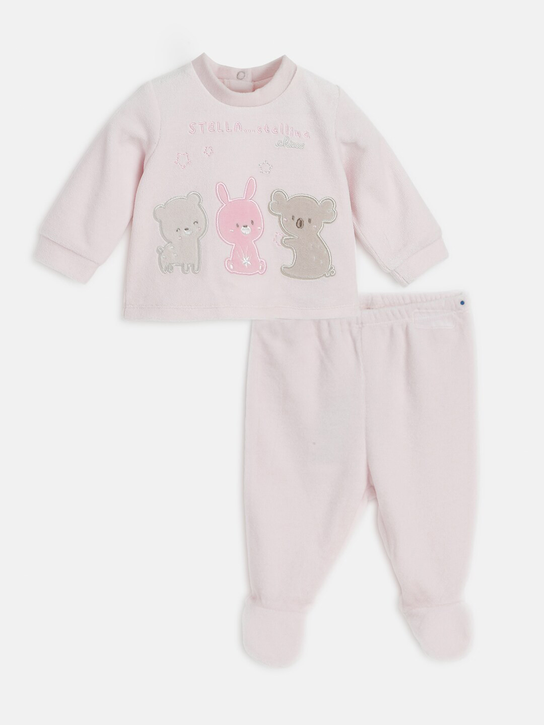 Buy Chicco Girls Self Design T Shirt With Trousers - Clothing Set for ...