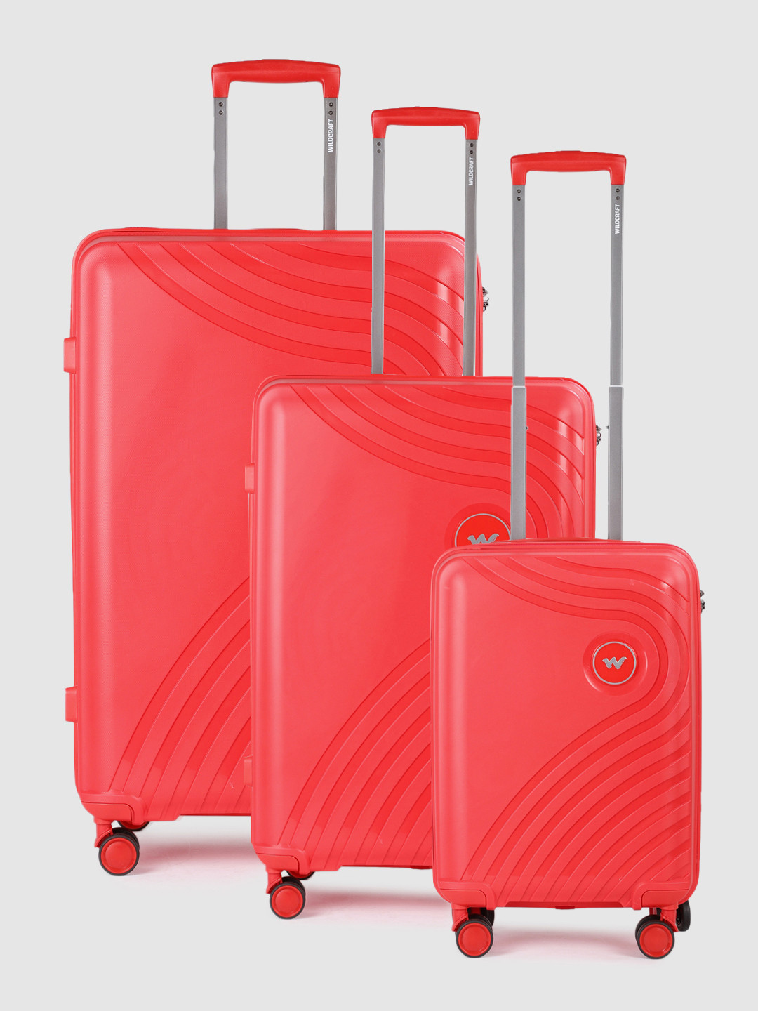 Buy Wildcraft Set Of 3 Onyx Trolley Suitcases Cabin, Medium & Large ...