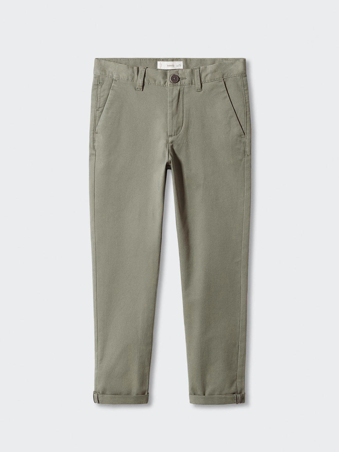 Buy Mango Kids Boys Mid Rise Regular Fit Chinos - Trousers for Boys ...