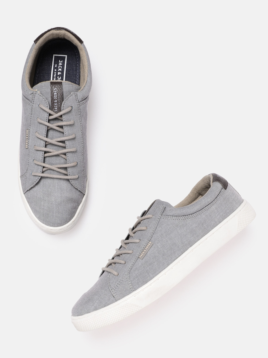 Buy Jack & Jones Men Grey Solid Sneakers - Casual Shoes for Men 2442547 ...