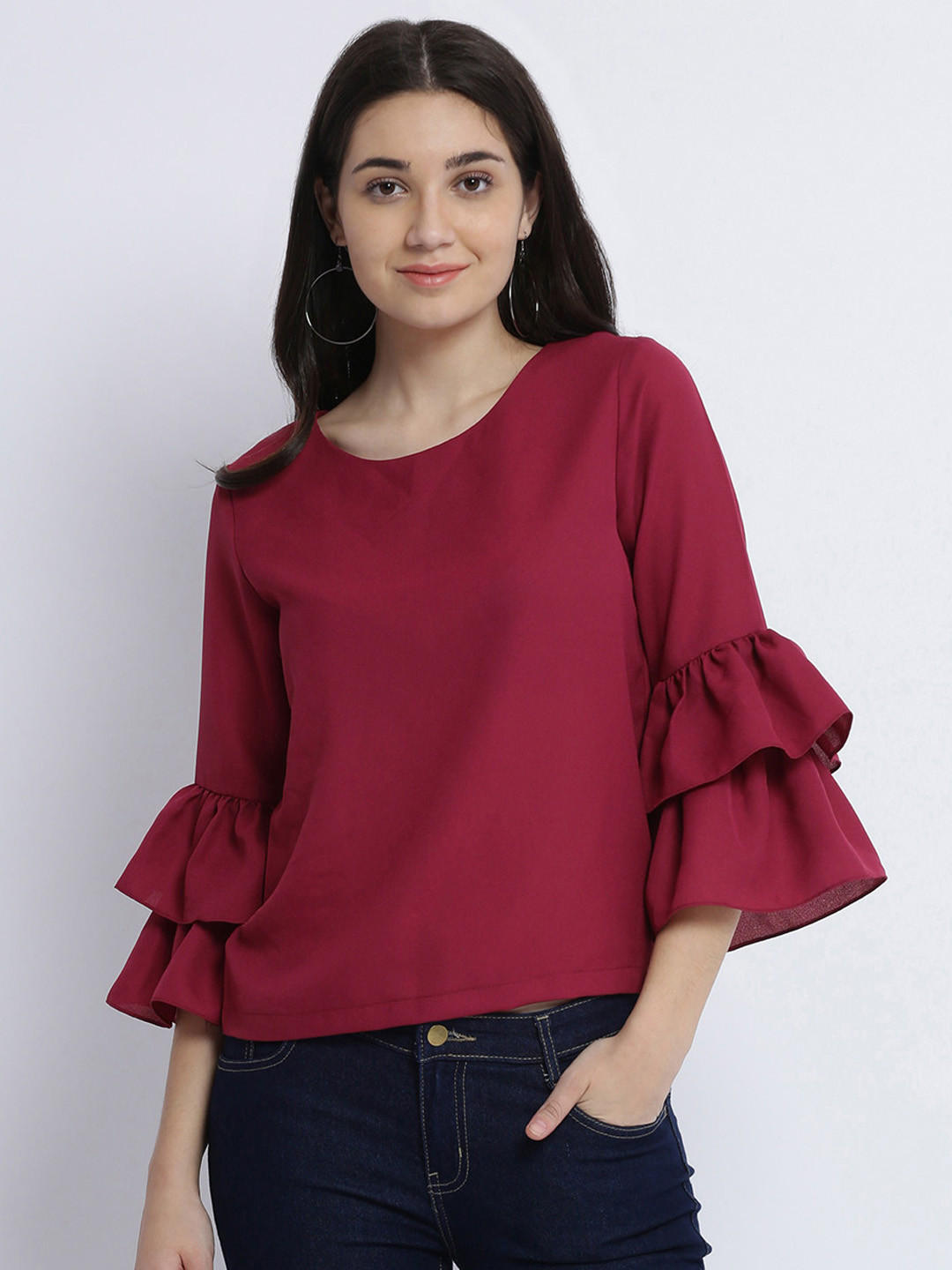 Buy Miss Chase Women Magenta Solid Top - Tops for Women 2442590 | Myntra