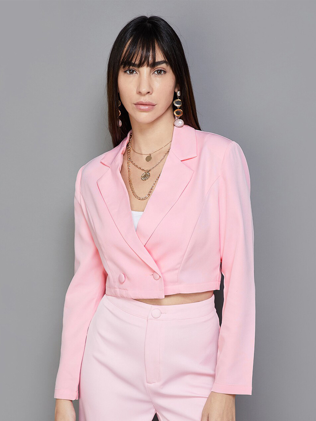 Buy CODE By Lifestyle Women Crop Button Shrug - Shrug for Women ...