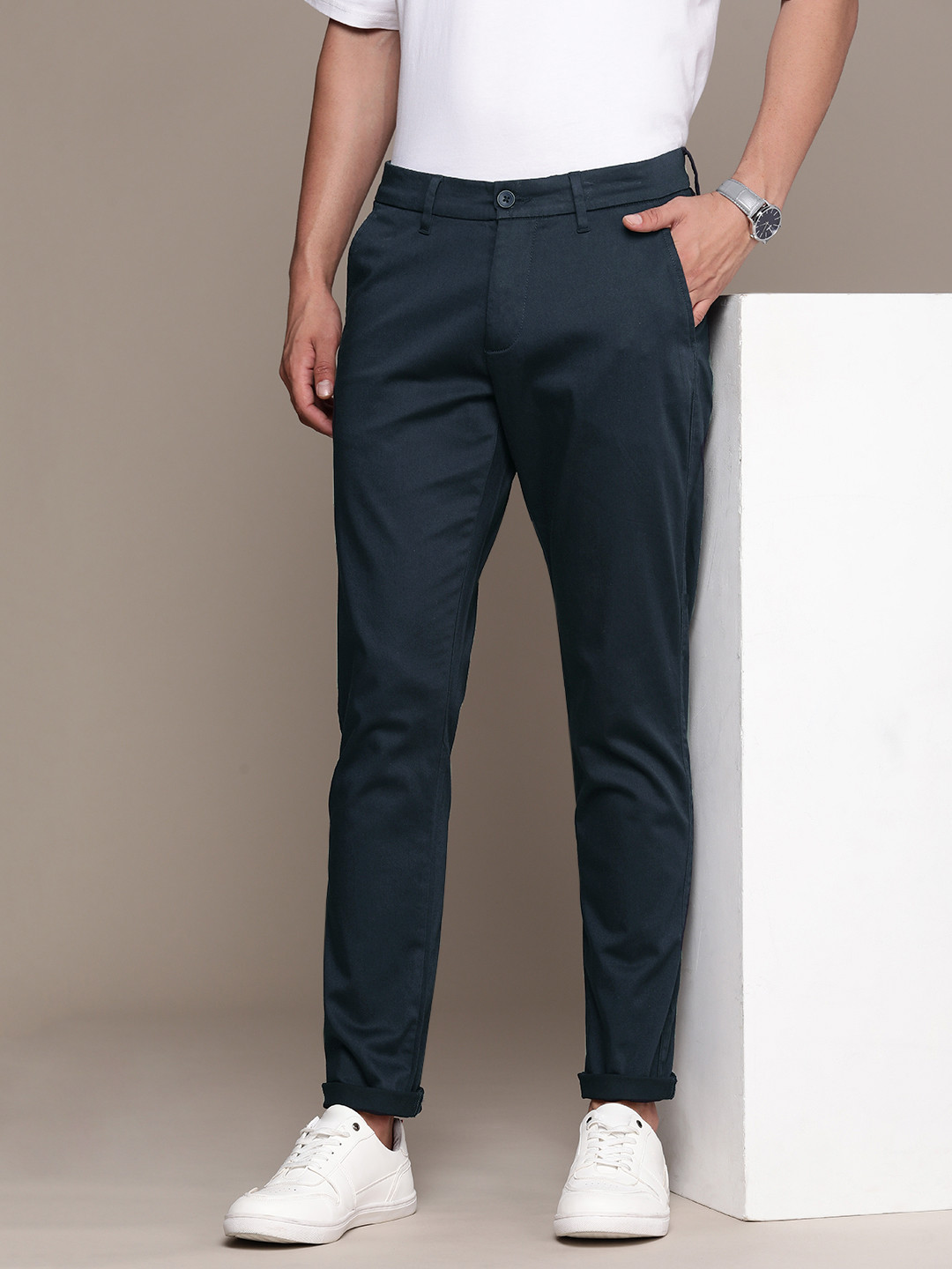 Buy French Connection Men Solid Trousers - Trousers for Men 24430016 ...