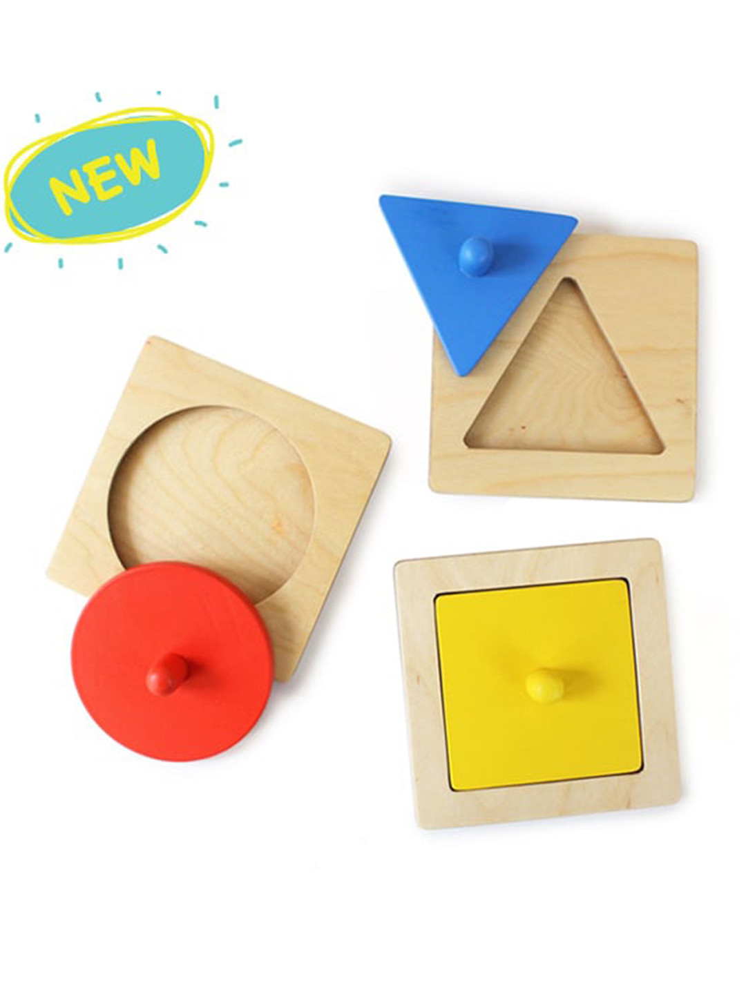 Buy Shumee Kids Set Of 3 Wooden Shapes Peg Puzzle Activity Toy ...