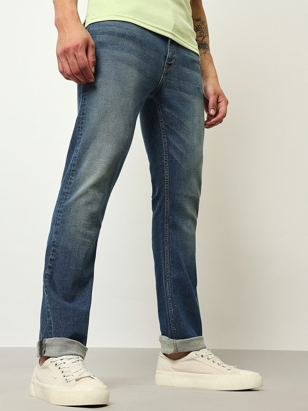 Buy Lee Men Rodeo Straight Fit Clean Look Heavy Fade Stretchable Jeans ...