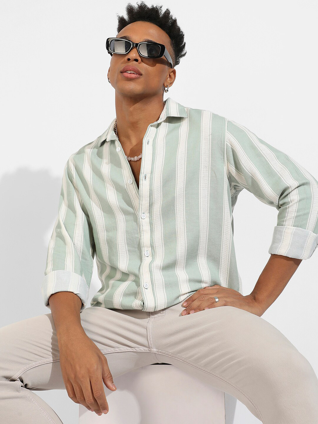 Buy Campus Sutra Classic Striped Cotton Casual Shirt - Shirts for Men ...