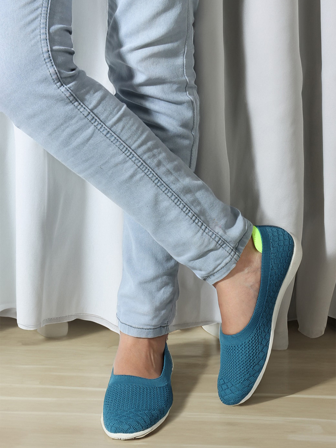 Buy Carlton London Sports Women Self Design Ballerinas Flats ...