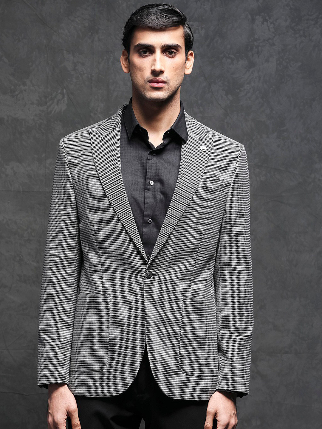 Buy RARE RABBIT Checked Slim Fit Single Breasted Blazer - Blazers for ...