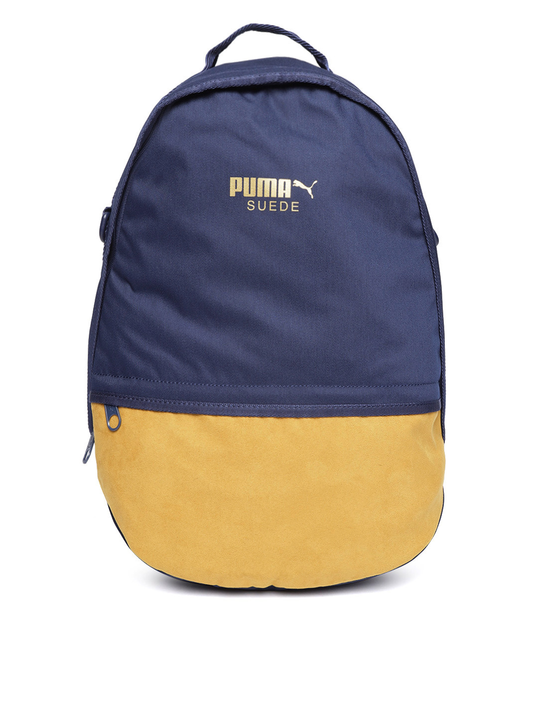 Buy Puma Unisex Navy & Mustard Yellow Suede Colourblocked Backpack ...
