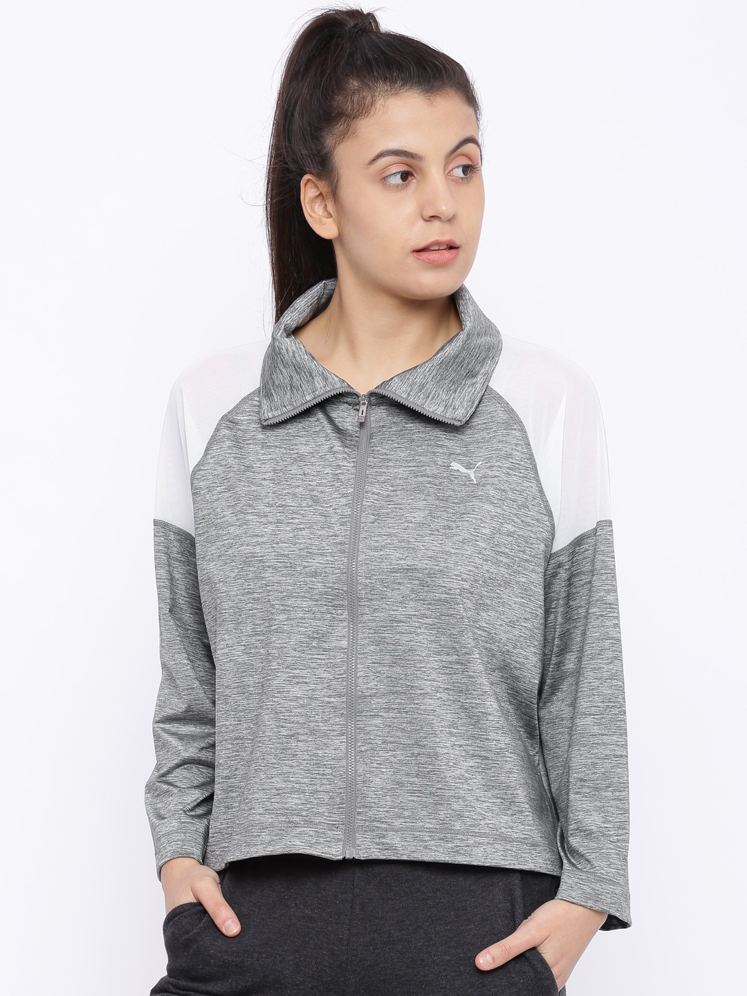 Buy Puma Women Grey Explosive Sporty Jacket - Jackets for Women 2446072 ...