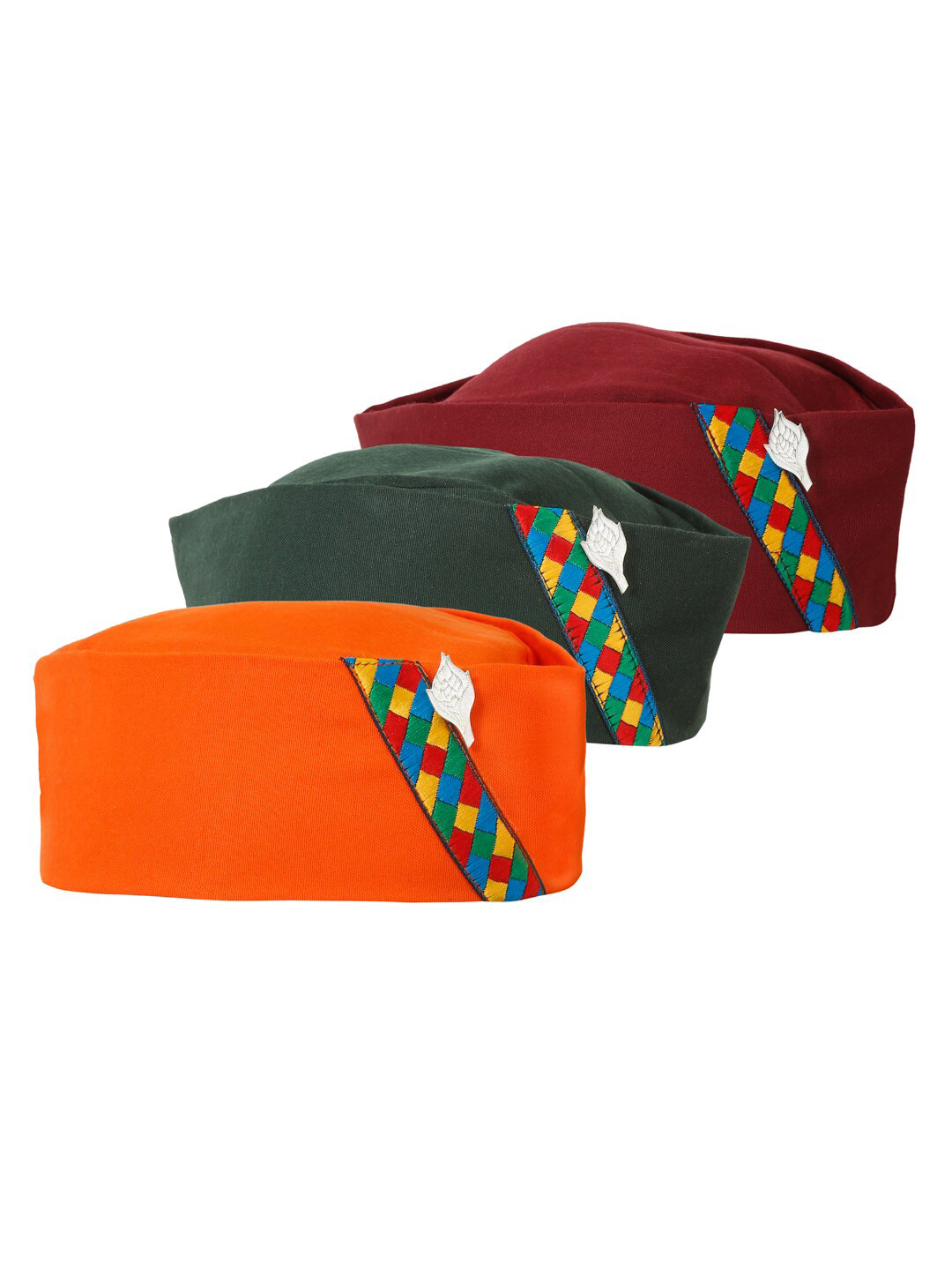 Buy The Mini NEEDLE Pack Of 3 Uttarakhand Pahadi Cotton Beret Hats ...
