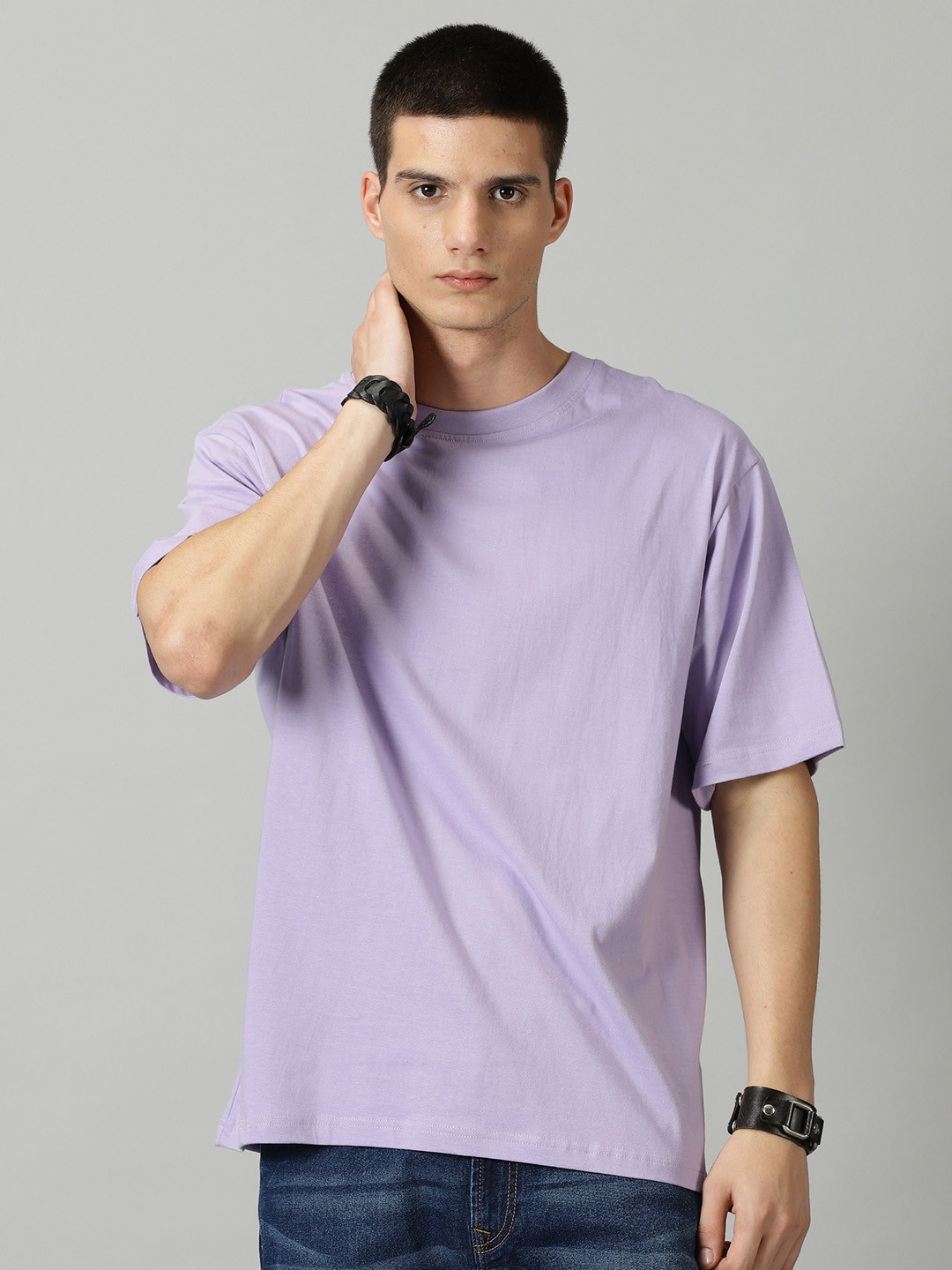 Buy THE HOLLANDER Oversized Fit Drop Shoulder Pure Cotton Oversized T ...