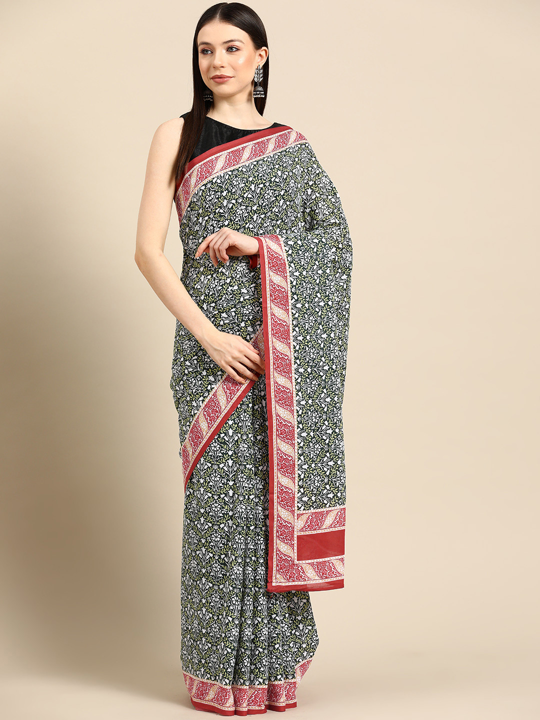 Buy BUTA BUTI Floral Printed Pure Cotton Saree - Sarees for Women ...