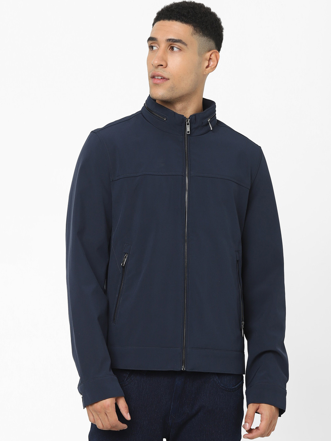 Buy Celio Mock Collar Long Sleeves Zip Detail Sporty Jacket - Jackets ...