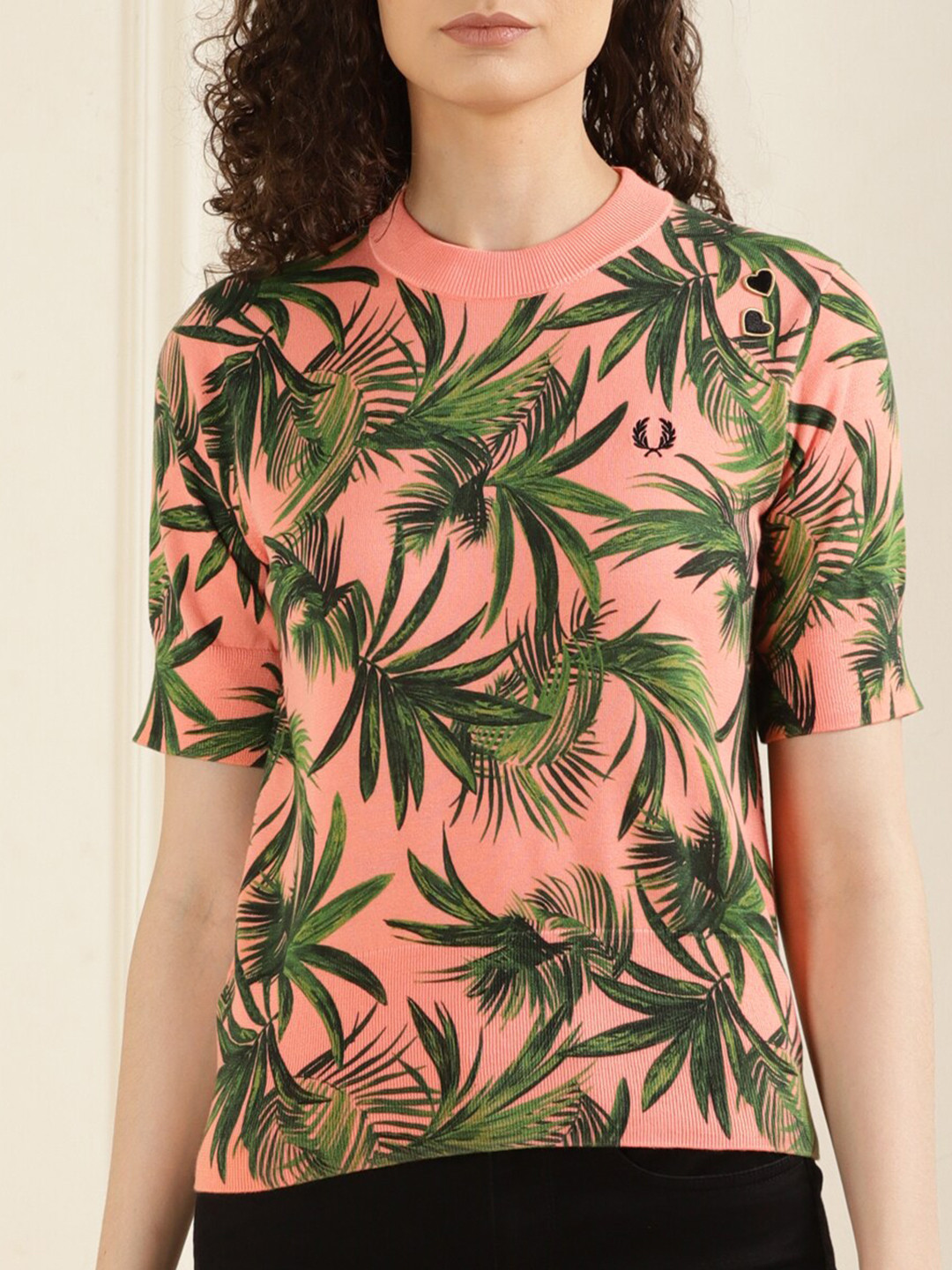 Buy Fred Perry Floral Printed Pure Cotton Jumper - Sweaters for Women ...