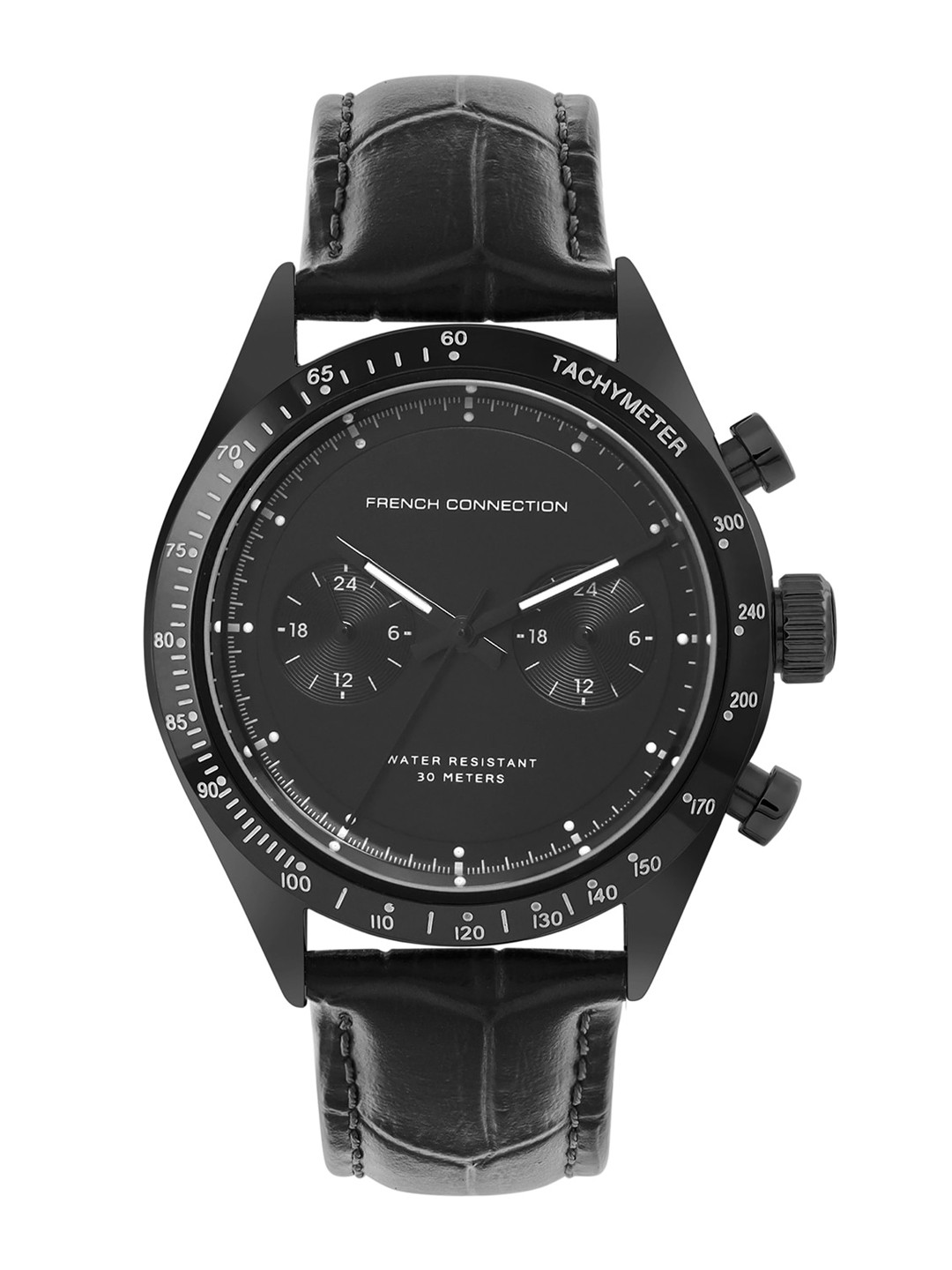 Buy French Connection Men Leather Textured Straps Multi Function ...