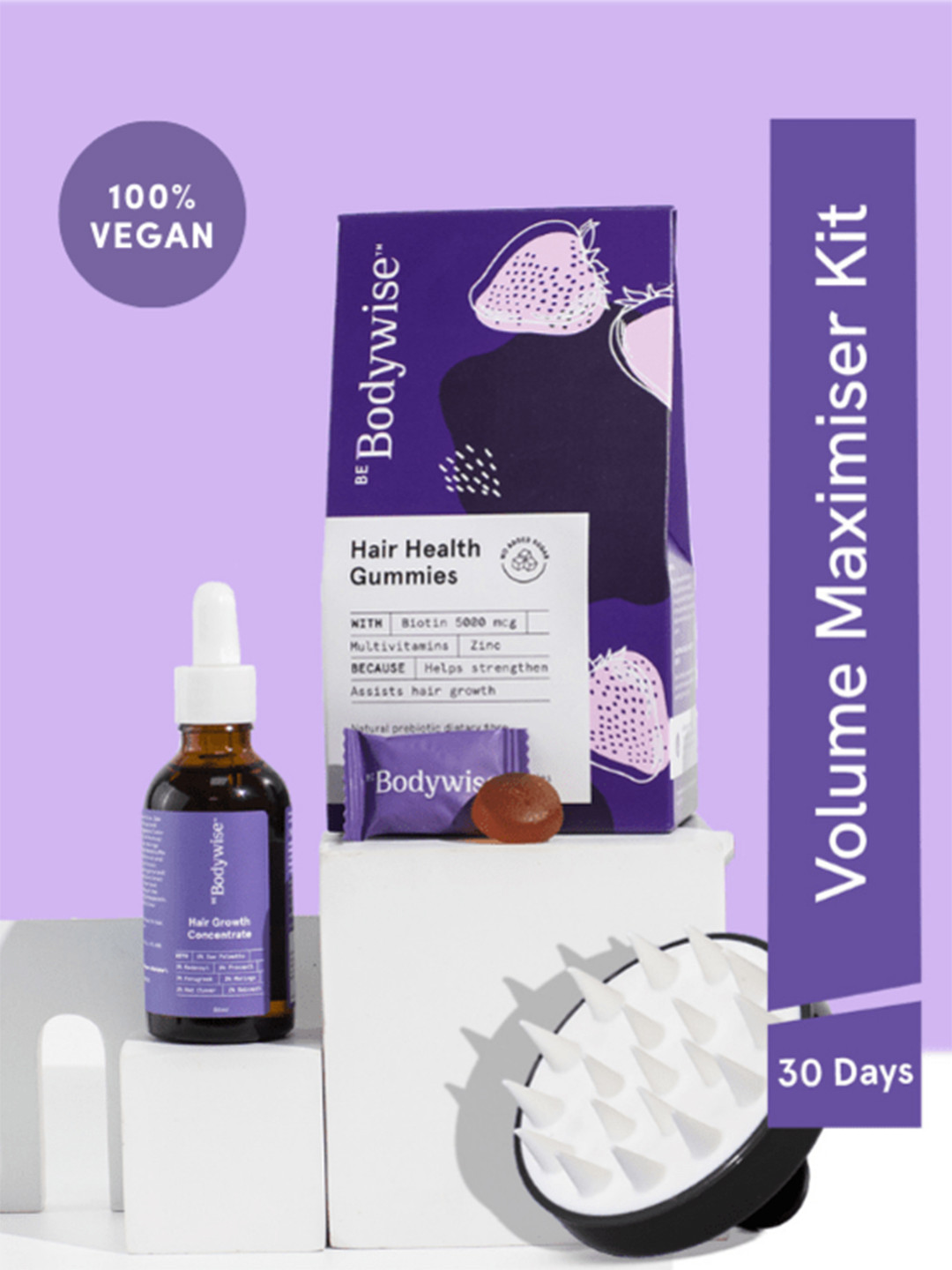 Buy Be Bodywise Biotin Hair Gummies 30Pcs + Hair Growth Concentrate ...