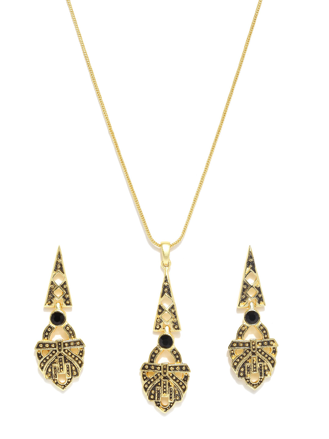 Buy Estelle By Nitya Antique Gold Toned Jewellery Set - Jewellery Set ...