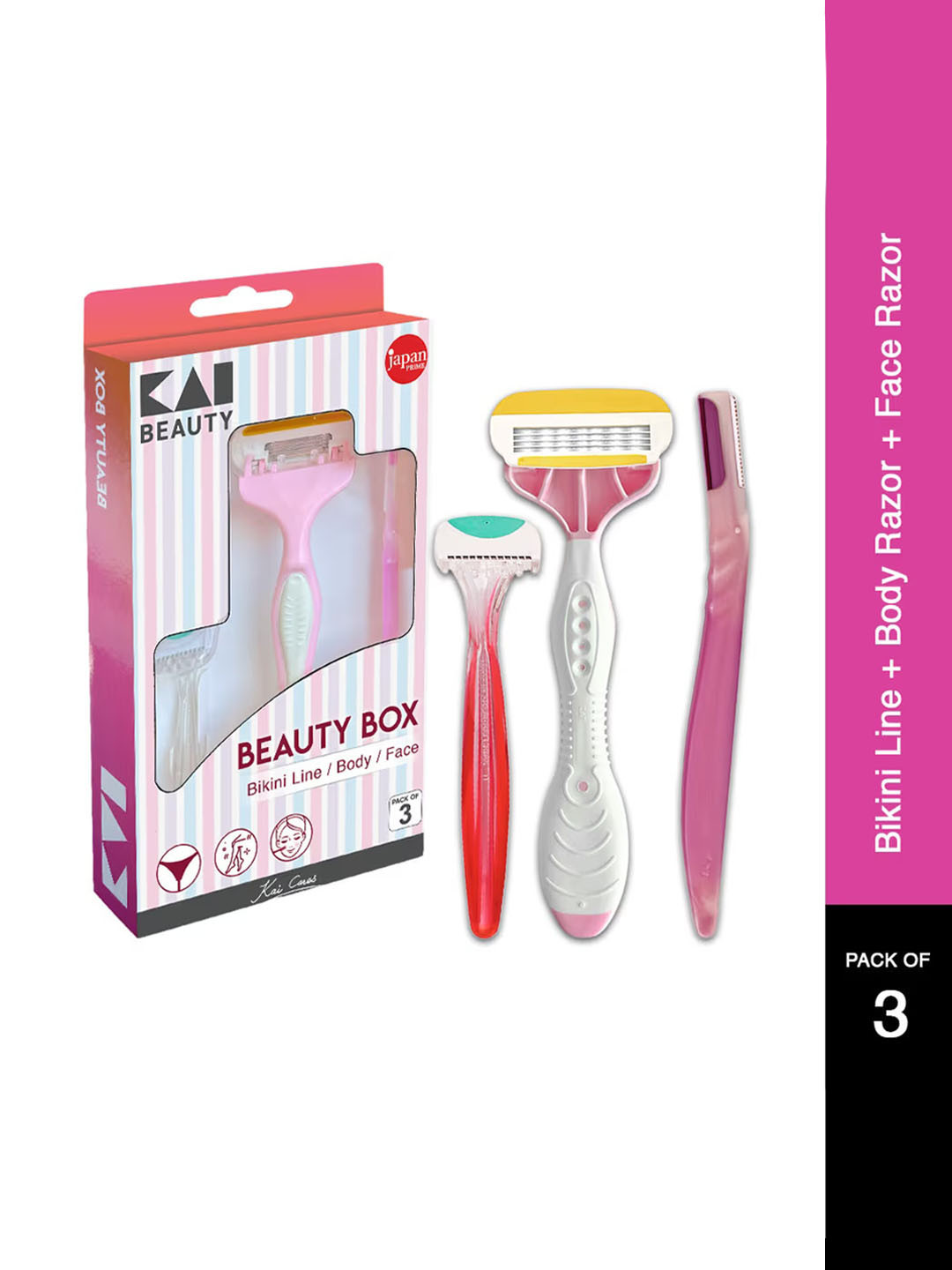 Buy KAI Set Of 3 Women Body Razor Face Razor & Bikini Razor - Shaving ...