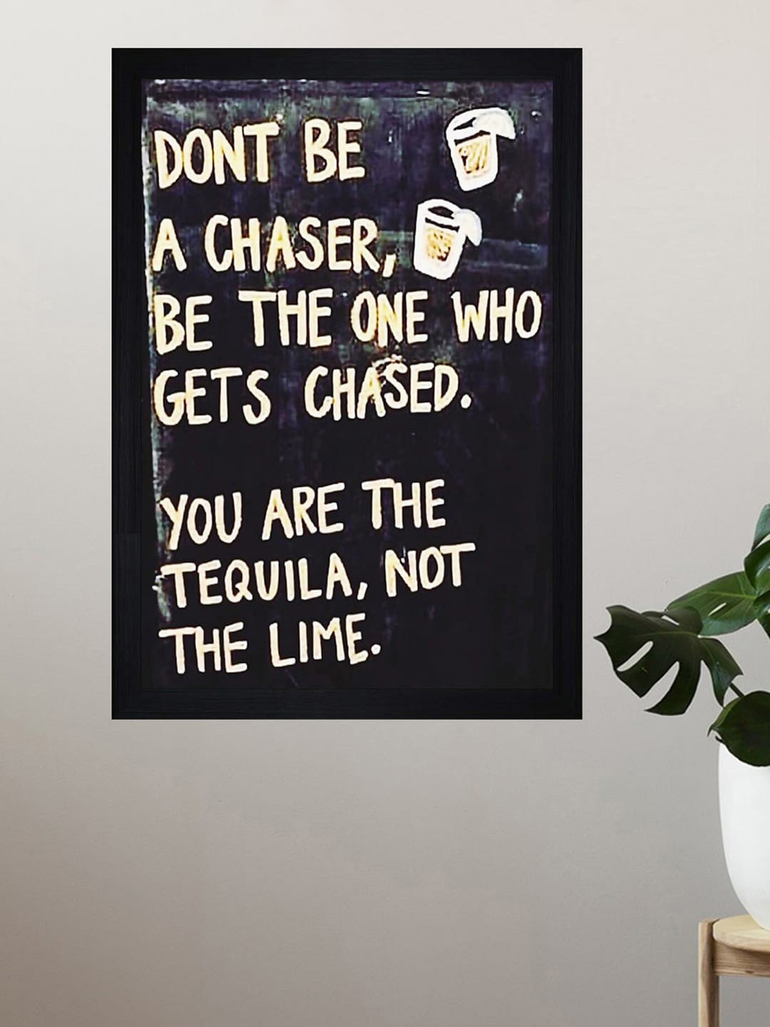 Buy Gallery99 Black & White Dont Be A Chaser Texture Paper Framed Wall ...