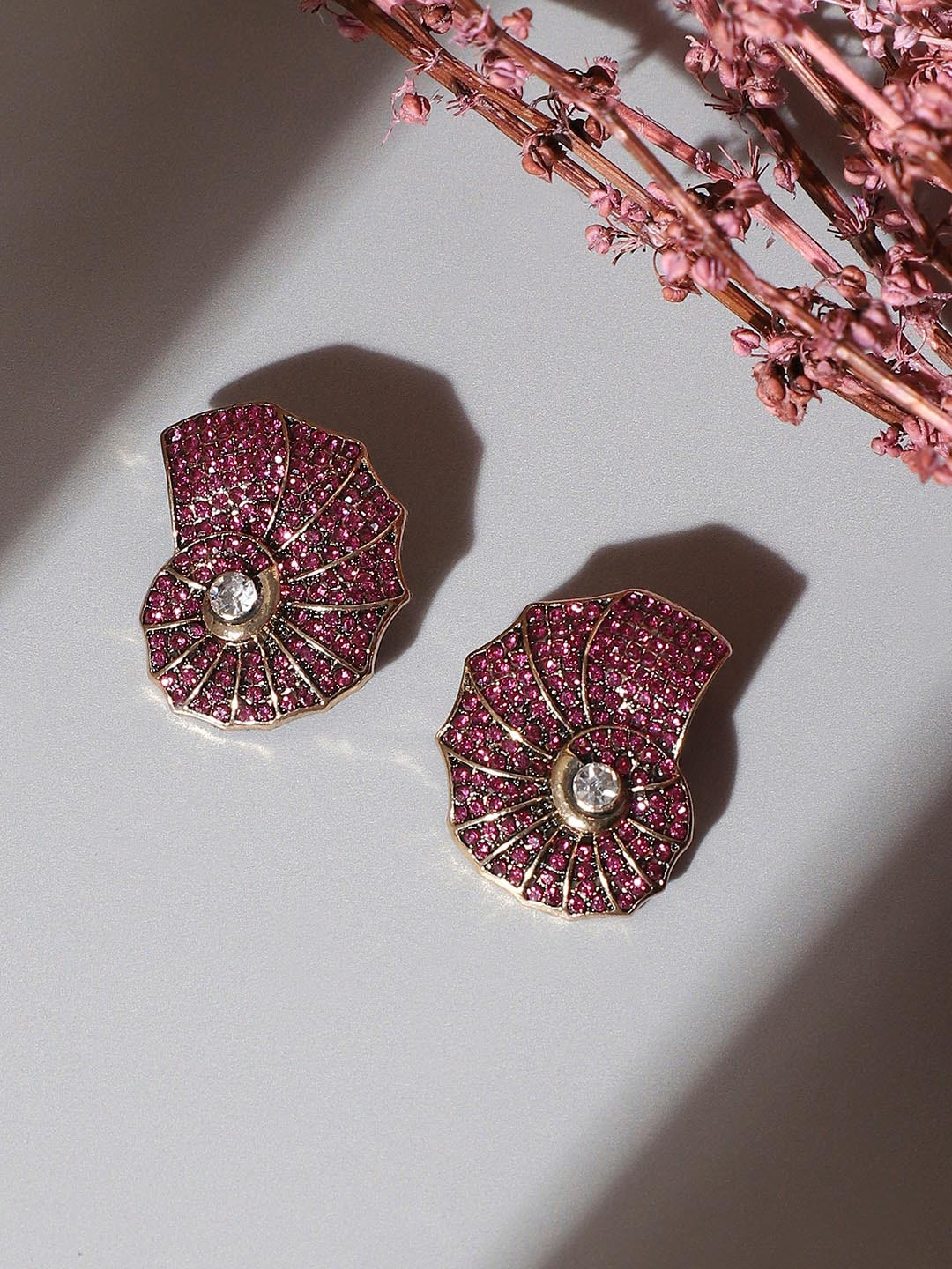 Buy SOHI Gold Plated Spherical Shaped Stud Earrings - Earrings for ...