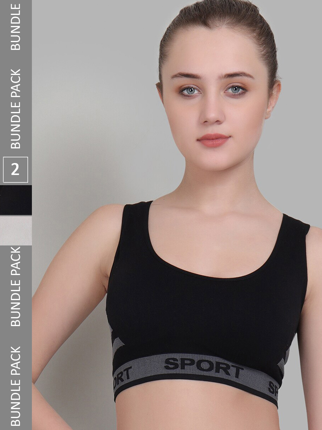 Buy Lebami Pack Of 2 Full Coverage Lightly Padded Dry Fit Workout Bra ...