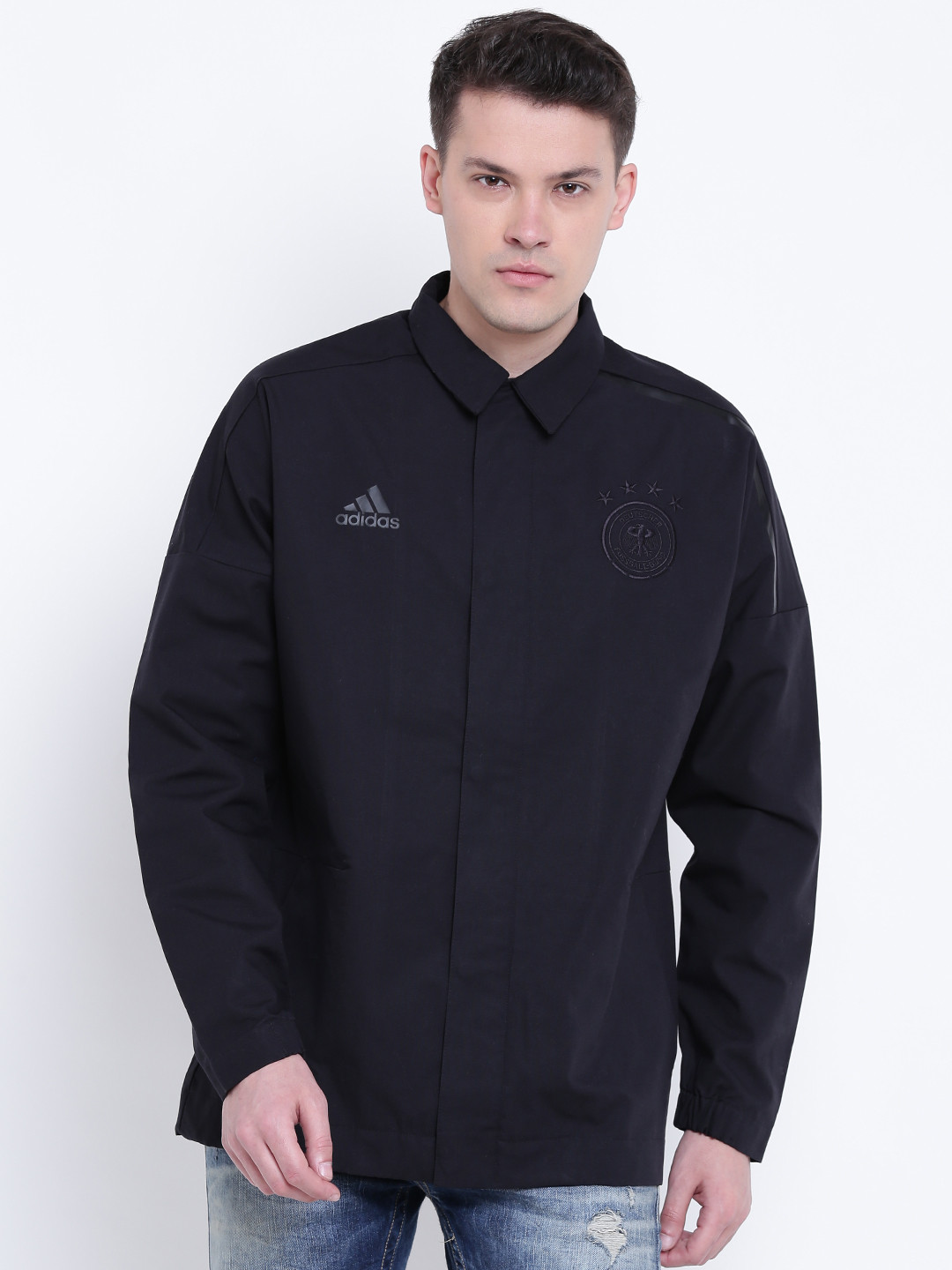 Buy ADIDAS Men Black DFB ZNE Woven Football Jacket - Jackets for Men ...