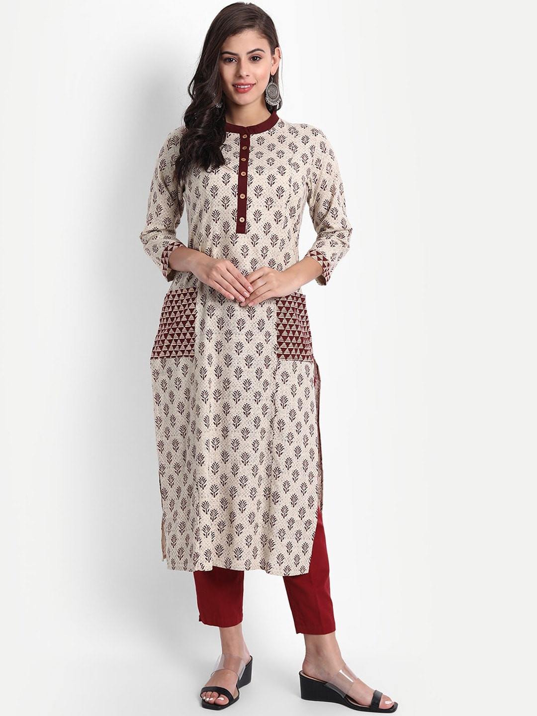 Buy SUTI Women Ethnic Motifs Printed Cotton Kurta - Kurtas for Women ...